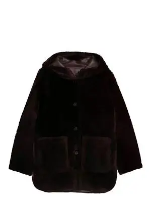 ARMA Hooded Faux Fur Jacket - Brown
