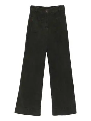 Victoria Beckham Button-fastening Wide Leg Pants - Green