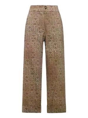 PIERRE-LOUIS MASCIA Geometric-pattern Trousers - Neutrals