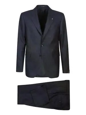 Tagliatore Check-pattern Wool Suit - Blue
