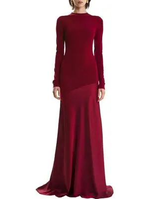 2310 STUDIO Long-sleeve Maxi Dress - Red