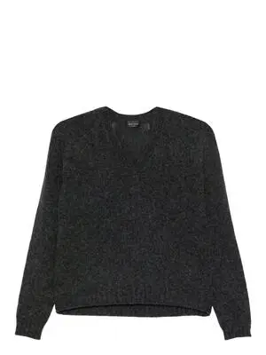 ROBERTO COLLINA V-neck Boxy Sweater - Grey