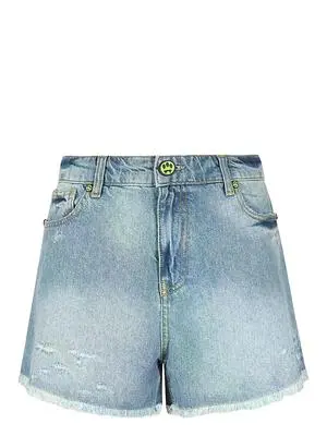 BARROW Logo-print Denim Shorts - Blue