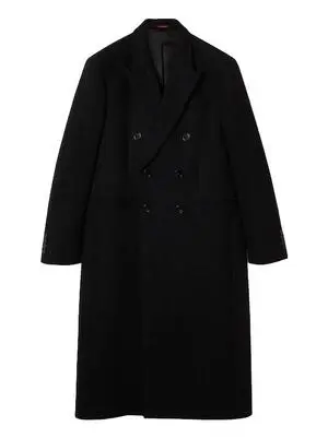 Gucci Batavia Wool Coat With Web - Black