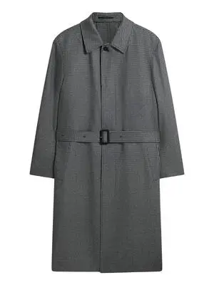 Dunhill Cashmere Houndstooth Balmacaan Overcoat - Navy