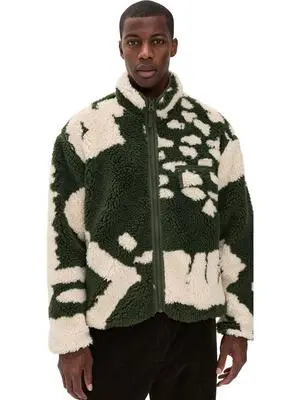 Obey Shaggy Sherpa Jacket Kombu Green Multi