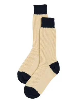 Guest In Residence Cashmere Ribbed Socks - Butter/midnight