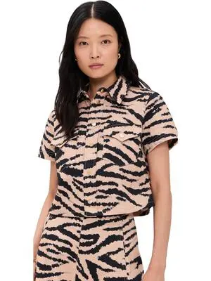 Cara Cara Paro Zebra Print Top - Zebra Blush