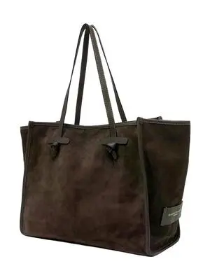 GIANNI CHIARINI Marcella Knotted Suede Tote Bag - Brown