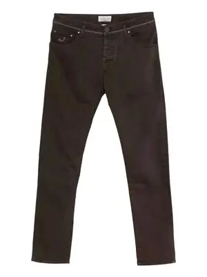 Jacob Cohen Embroidered Trousers - Brown