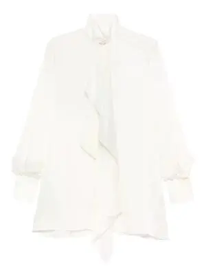 Sacai Ruffled High-neck Blouse - White