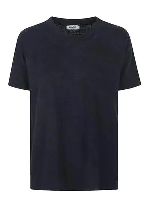 BASE Crew-neck Linen T-shirt - Blue
