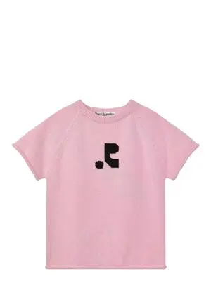 REST&RECREATION Jacquard Knit Raglan-sleeve T-shirt - Pink