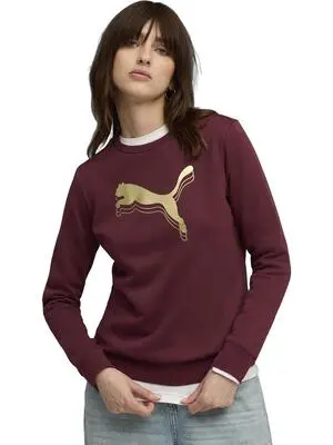 PUMA Essentials Metallic Crew Neck Sweatshirt - Red