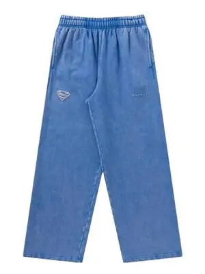 YOUNGLA X Superman Sweatpants - Blue Wash