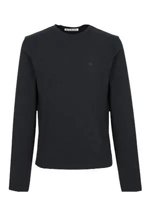 Acne Studios Regular Fit Long Sleeve Tee Shirt - Black