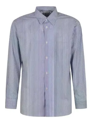 Comme Des Garçons Striped Cotton Shirt - Blue