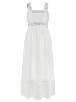 Posse Lace-insert Midi Dress - White
