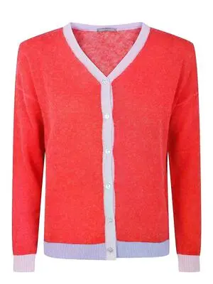 IN BED WITH YOU Contrast-panel Cardigan - Red