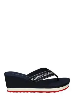 Tommy Hilfiger Logo-detail Wedge Flip-flops - Blue