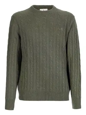 CONTE OF FLORENCE Cable-knit Wool Jumper - Green