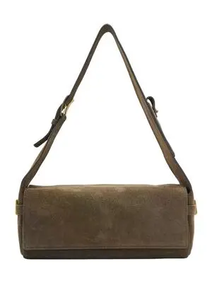 OPEN YY Buckle-fastening Suede Bag - Brown