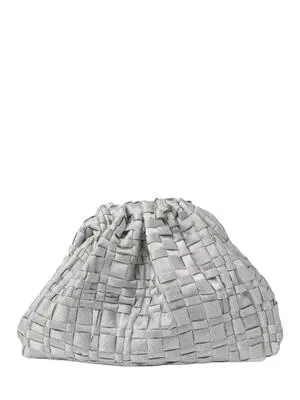 Maria La Rosa Woven Clutch Bag Silver
