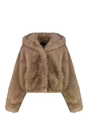 BB COUTURE Hooded Faux-fur Jacket - Brown