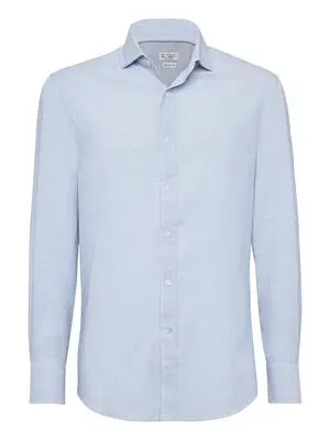 Brunello Cucinelli Cotton Oxford Slim-fit Shirt - Blue
