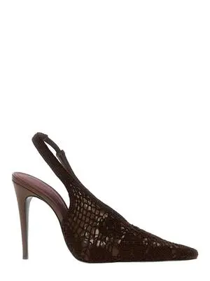 Magda Butrym Pointed Toe Slingback Pumps - Brown