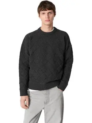 BOTTEGA  VENETA Intrecciato Wool Sweater - Anthracite