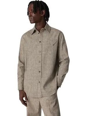 BOTTEGA  VENETA  Fleck Viscose Shirt Sahara Mel/multicolour
