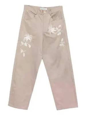 BLUEMARBLE Bead-embroidered Cotton Pants - Neutrals