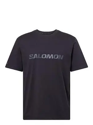 SALOMON Logo-print Short-sleeve Cotton T-shirt - Deep Black