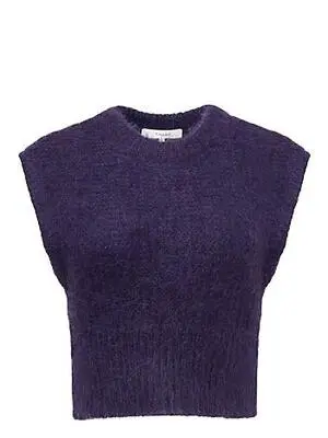 FRAME Cropped Wool-blend Vest - Royal Purple