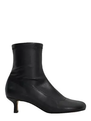 DUNE Leather Heeled Ankle Boots - Black Synthetic
