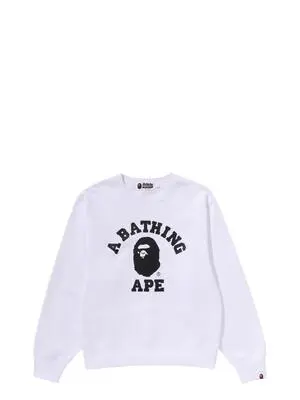 A BATHING APE College Crewneck Sweatshirt - Black