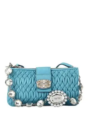 MIU MIU Nappa Crystal Flap Clutch With Chain