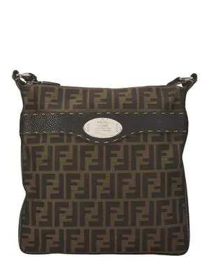 Fendi Zucca Selleria Vertical Messenger - Brown