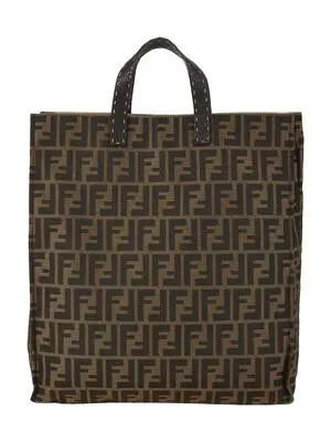 Fendi Zucca Selleria Tote - Brown