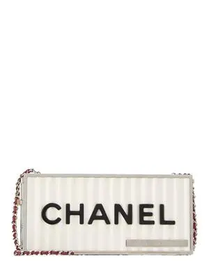 Chanel Lucite Shipping Container Bag White