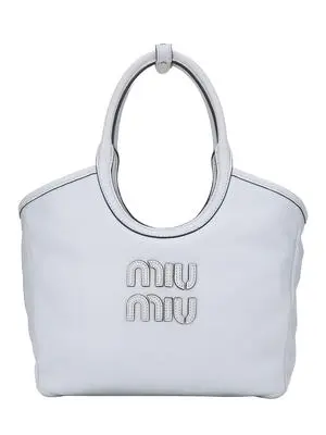 Miu Miu Calfskin Ivy Shopping Tote - Blue