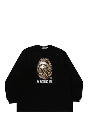 A BATHING APE Wild Leopard Print Long-sleeve Tee - Black