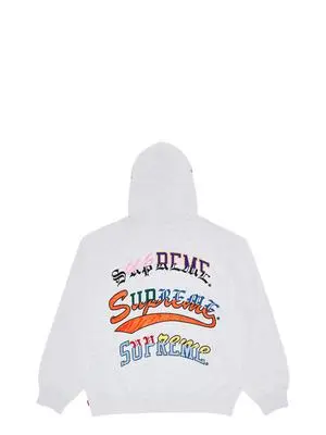 Supreme Multi Logos Hooded Sweatshirt - Grey