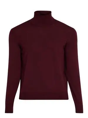 Saint Laurent Slim Wool Turtleneck Sweater Bordeaux