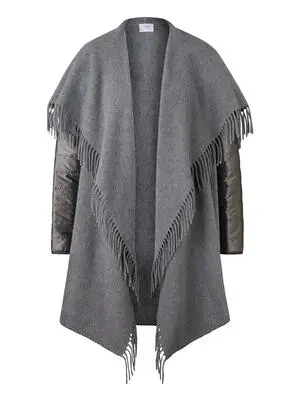 Bogner Poncho With Quilted Nylon Sleeves - Gray