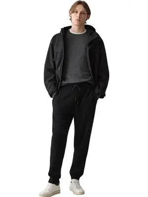Theory Drawstring Jogger In Wool Bilen - Black