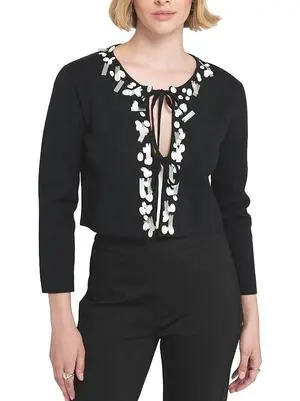 ELLE COLLECTION Sequin Tie Front Cardigan