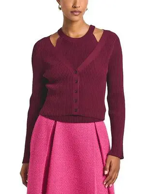 Derek Lam 10 Crosby Lonnie Cardigan - Bordeaux
