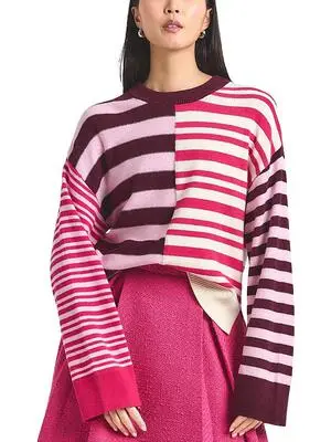 DEREK LAM 10 CROSBY Avalon Spliced Stripe Sweater
